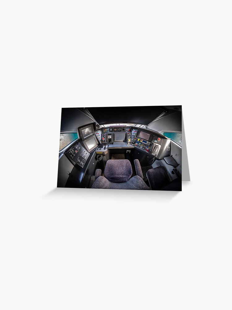 "Inside the driving cab of a class 800 Azuma Train" Greeting Card for ...