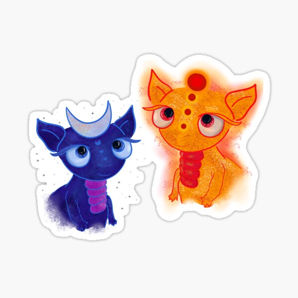"Moon and sun dragons" Sticker for Sale by Themys24 | Redbubble