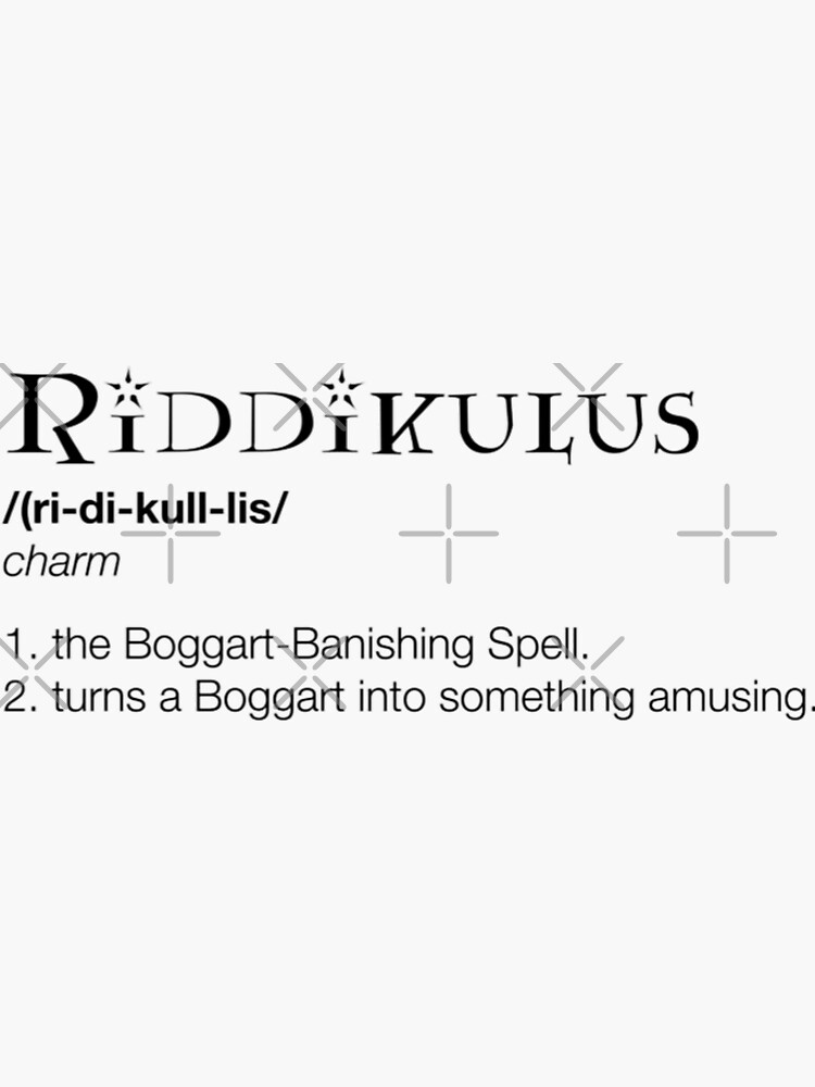 "RIDDIKULUS" Sticker for Sale by PottersArt | Redbubble