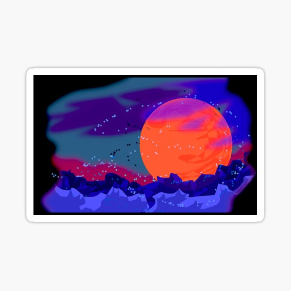 "Another Orange Moon" Sticker for Sale by Jaesthetic | Redbubble