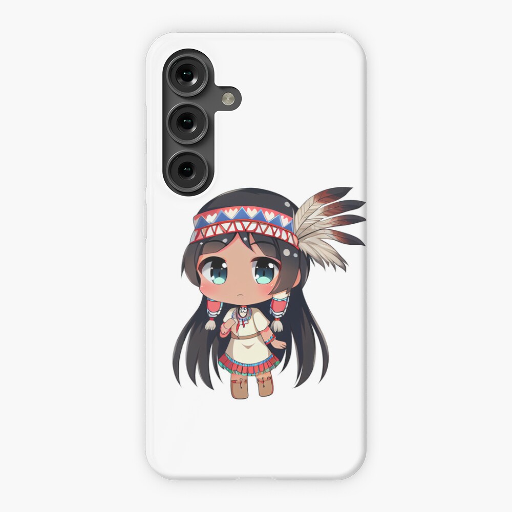 "Native American Girl Anime Chibi" Sticker by MindsArtDesign | Redbubble