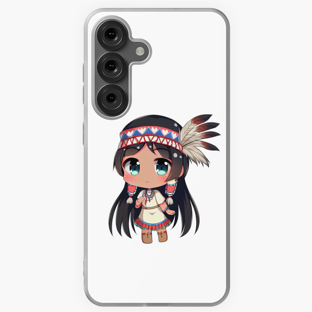 "Native American Girl Anime Chibi" Sticker by MindsArtDesign | Redbubble