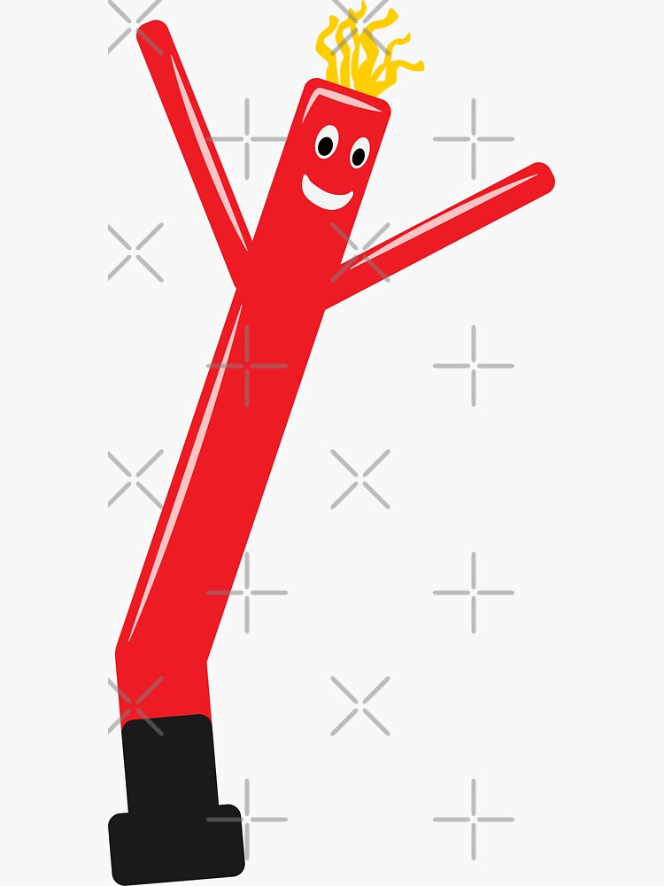 "Red Wacky Waving Inflatable" Sticker for Sale by Aerodin | Redbubble