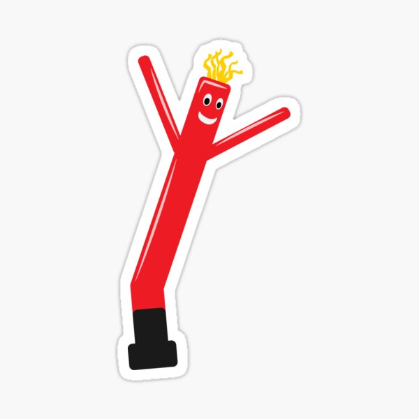 "Red Wacky Waving Inflatable" Sticker for Sale by Aerodin | Redbubble