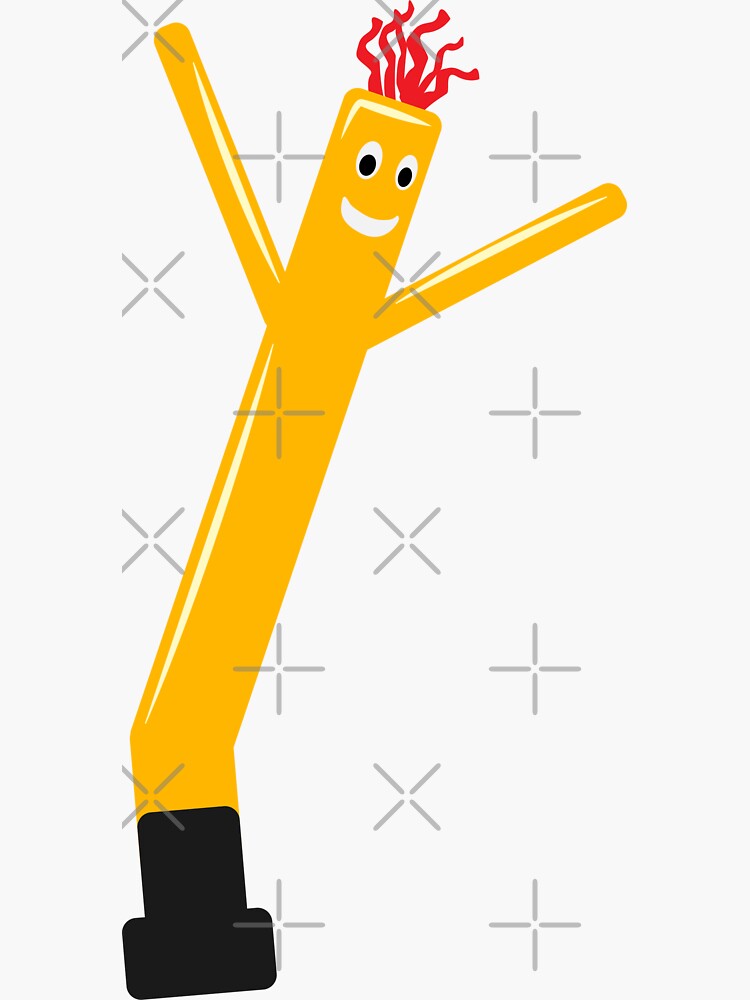 "Yellow Wacky Waving Inflatable" Sticker for Sale by Aerodin | Redbubble