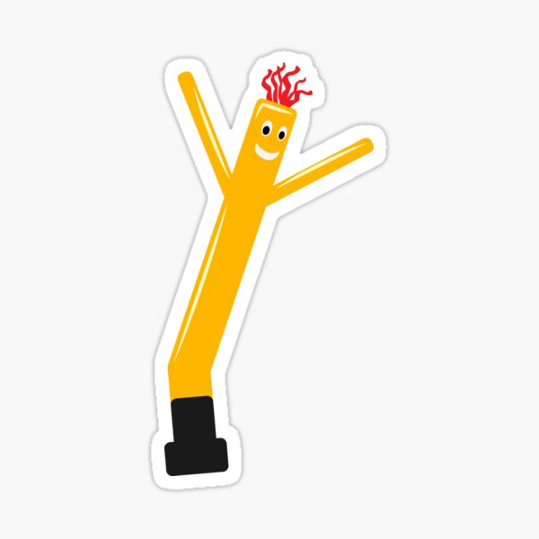 "Yellow Wacky Waving Inflatable" Sticker for Sale by Aerodin | Redbubble
