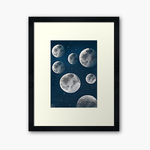 Lámina enmarcada «Impresión de la luna, fases de la luna, impresión de ...