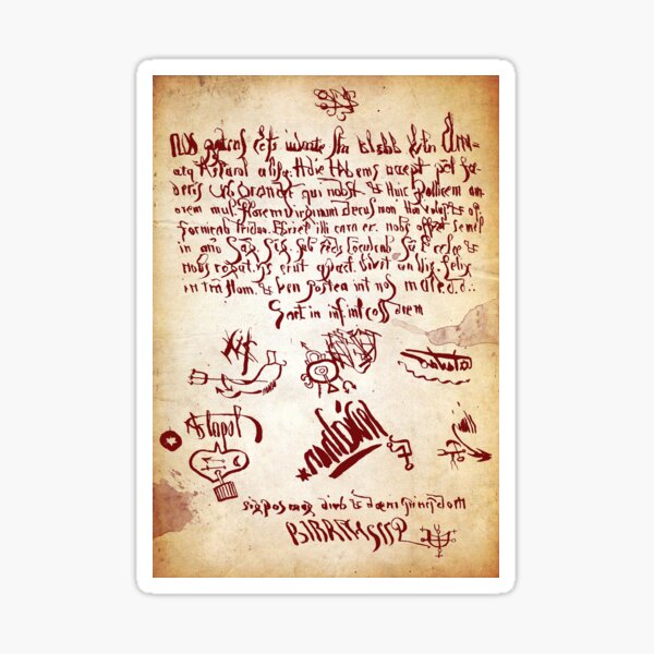 "Pact With Devil Signed by Lucifer and Urbain Grandier" Sticker for ...