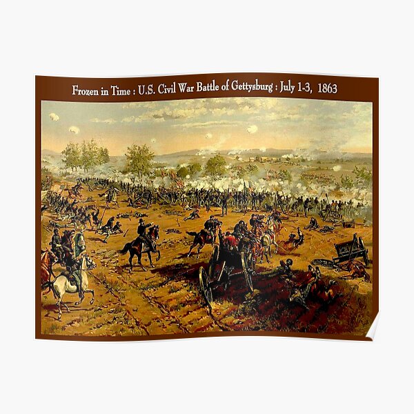 "BATTLE OF GETTYSBURG : Vintage U.S. Civil War Painting Print" Poster ...