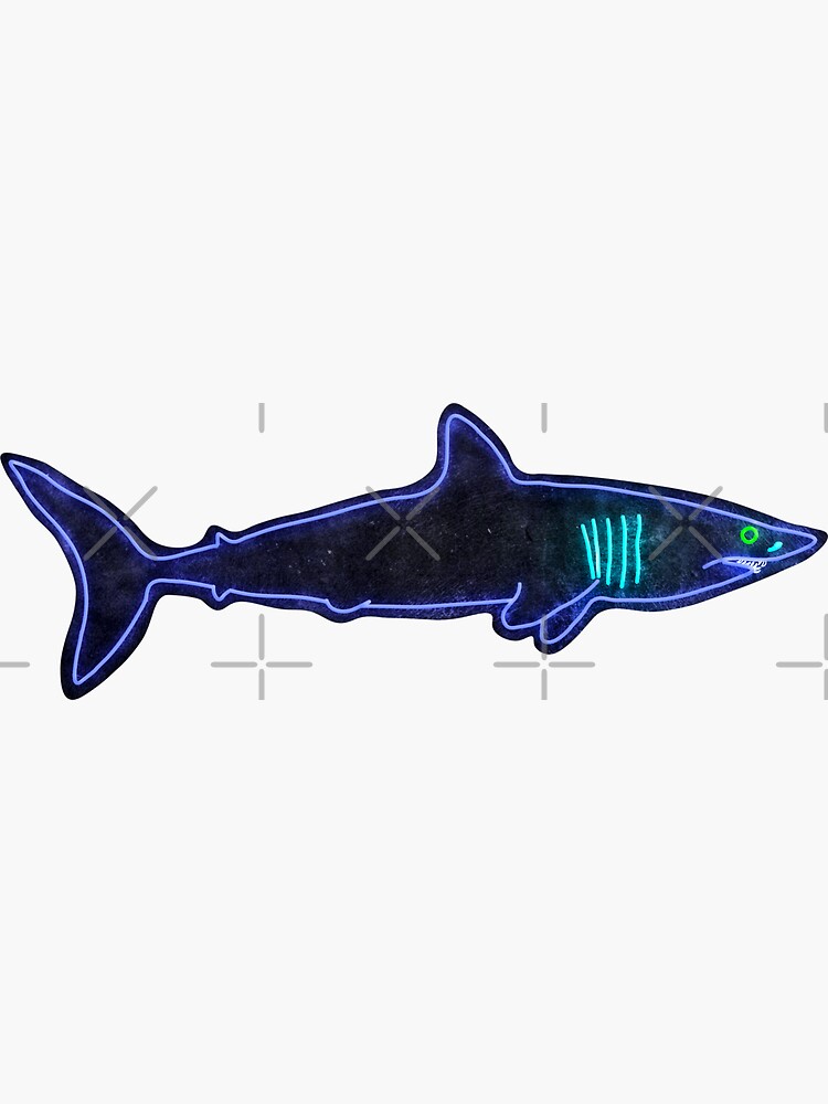 " Neon Design of a Mako Shark" Sticker for Sale by designsasstultd ...