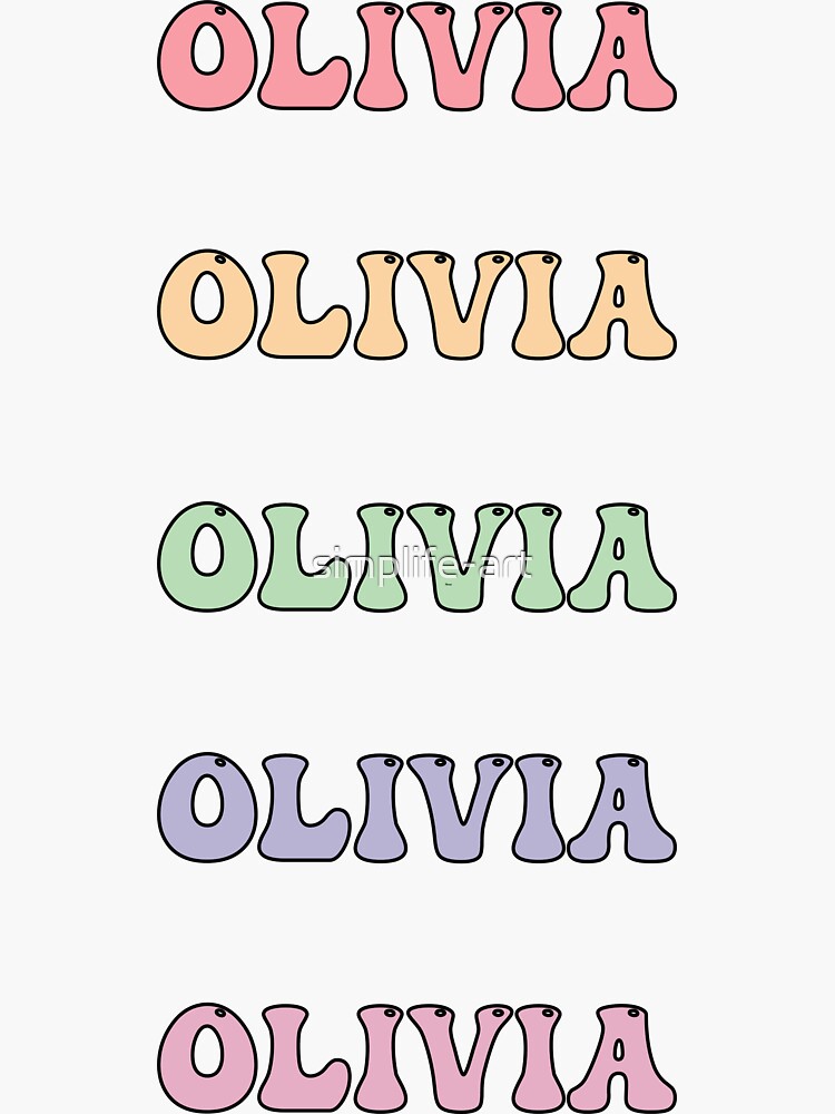 "Olivia Name Set Pack " Sticker for Sale by simplife-art | Redbubble