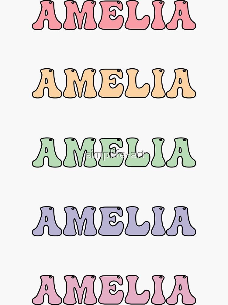 "Amelia Name Set Pack " Sticker for Sale by simplife-art | Redbubble