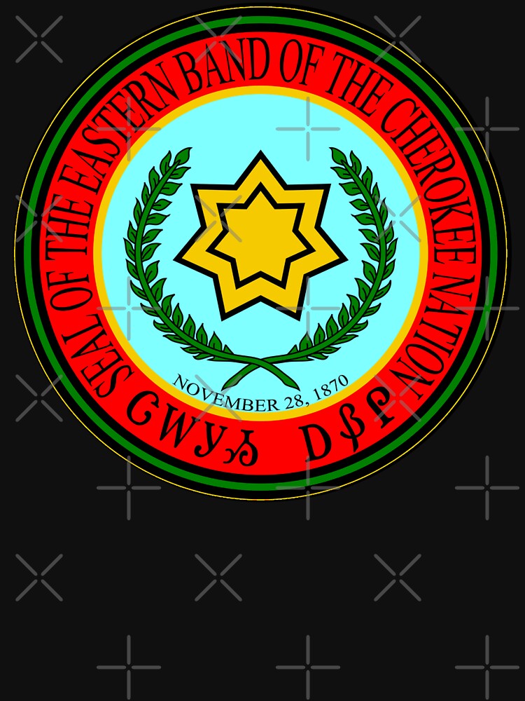 "Native American Flag Eastern Band Cherokee Nation Logo" T-shirt for ...