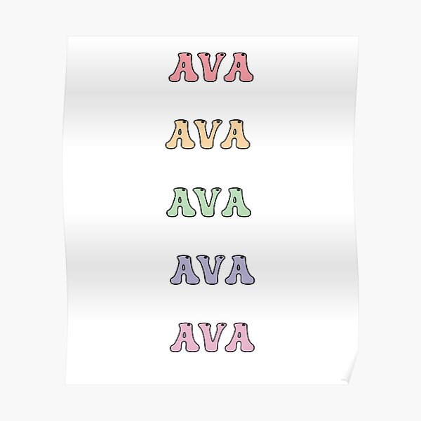 "Ava Name Set Pack " Poster for Sale by simplife-art | Redbubble