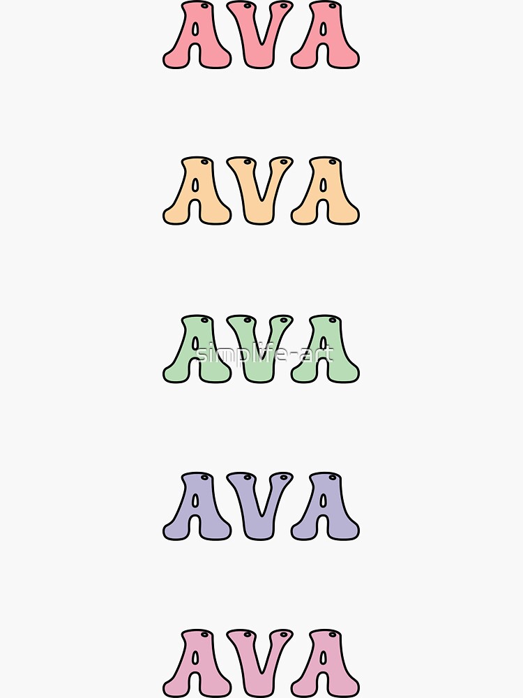 "Ava Name Set Pack " Sticker for Sale by simplife-art | Redbubble