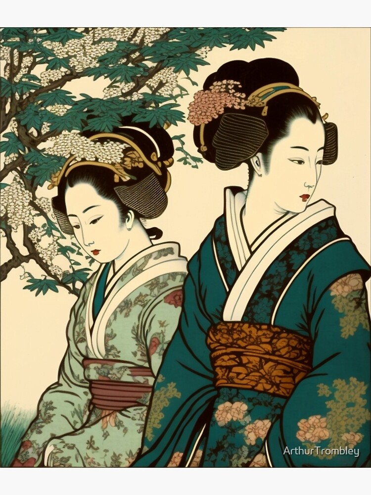 "Two Geishas Under a Tree" Poster for Sale by ArthurTrombley | Redbubble