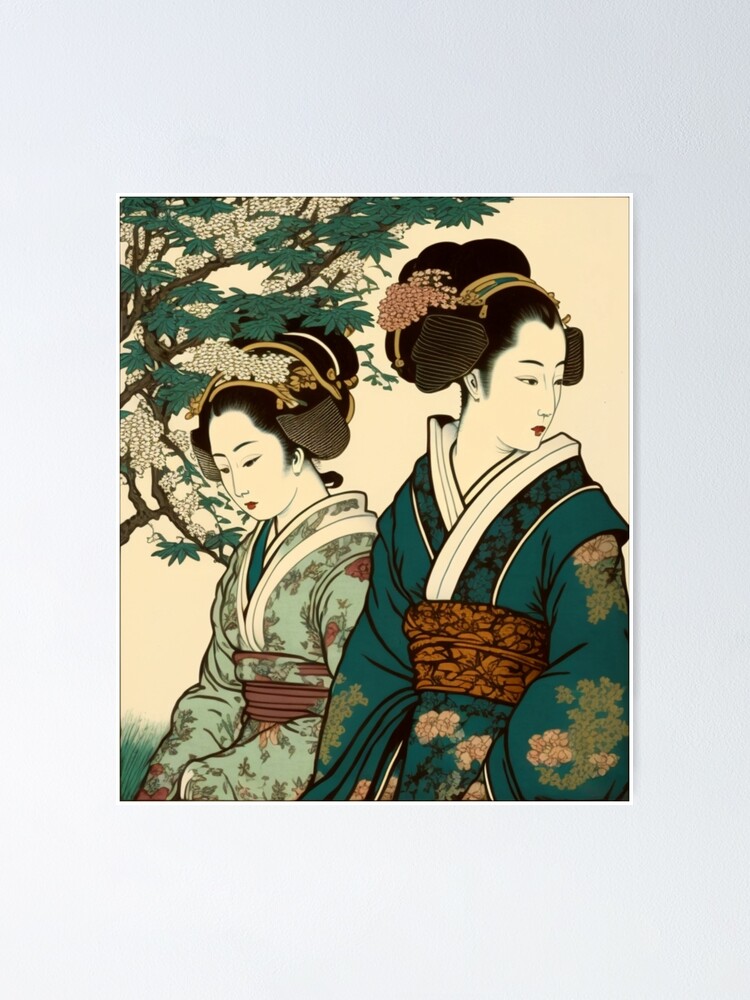 "Two Geishas Under a Tree" Poster for Sale by ArthurTrombley | Redbubble