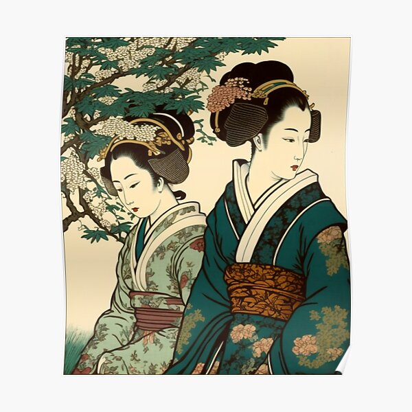 "Two Geishas Under a Tree" Poster for Sale by ArthurTrombley | Redbubble