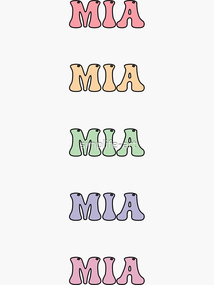 "Mia Name Set Pack " Sticker for Sale by simplife-art | Redbubble