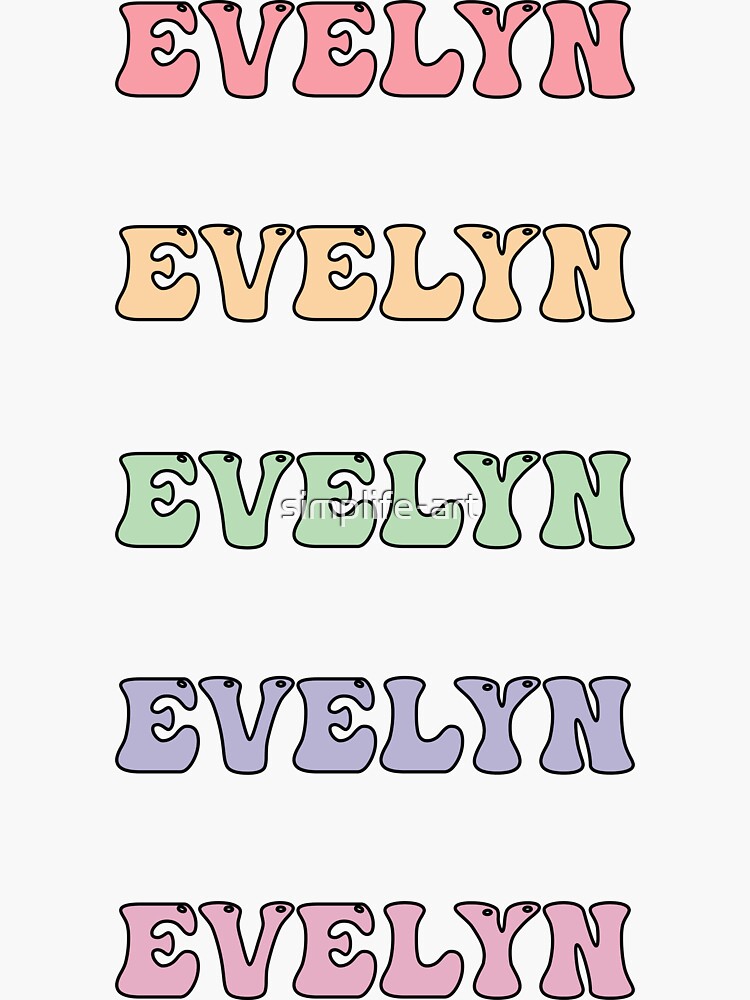 "Evelyn Name Set Pack " Sticker for Sale by simplife-art | Redbubble