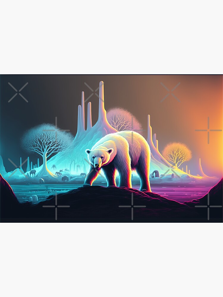 "Polar Bear in neon light " Sticker for Sale by VanKlin | Redbubble