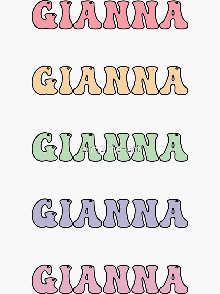 "Gianna Name Set Pack " Sticker for Sale by simplife-art | Redbubble