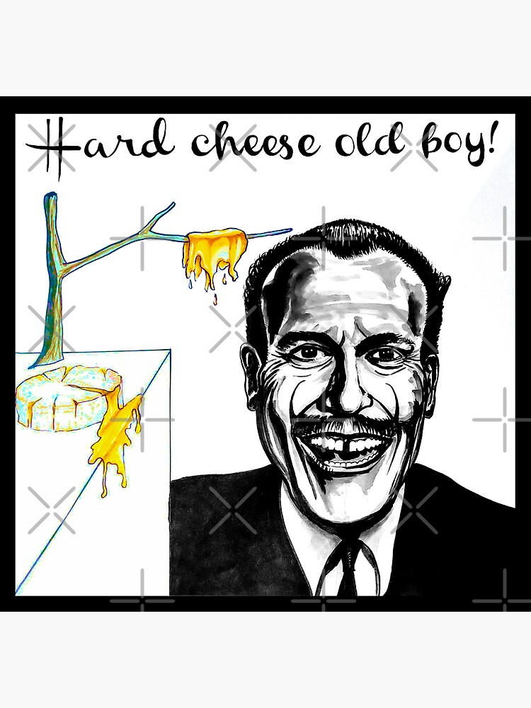 "Terry Thomas/Salvador Dali fusion with melting cheese." Sticker for ...