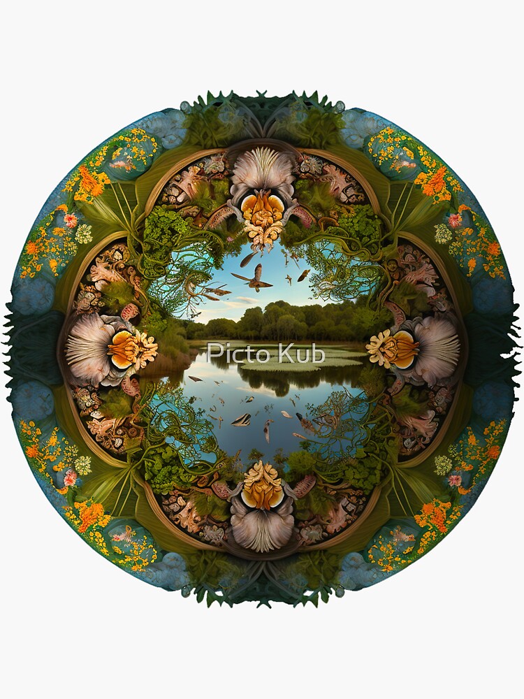 "Mandala of nature" Sticker for Sale by Imagier | Redbubble