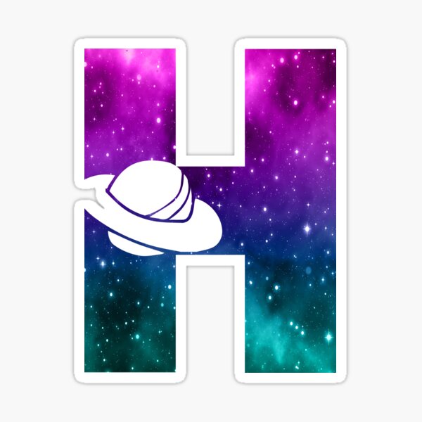 "Letter H with Planet - Space Galaxy Universe Alphabet" Sticker for ...
