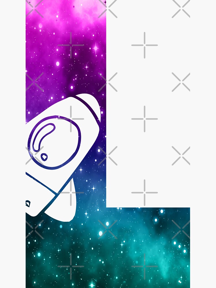 "Letter L with Space Rocket - Space Galaxy Universe Alphabet" Sticker ...