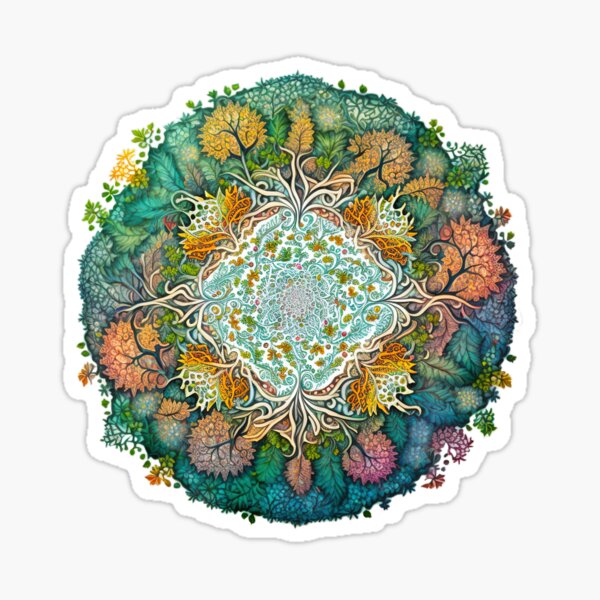 "Mandala of nature" Sticker for Sale by Imagier | Redbubble