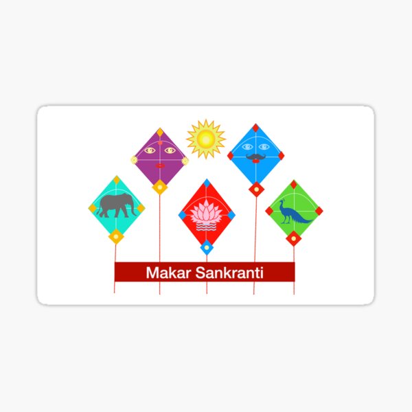 "Makar Sankranti 2023 modern design white" Sticker for Sale by Bakkia ...