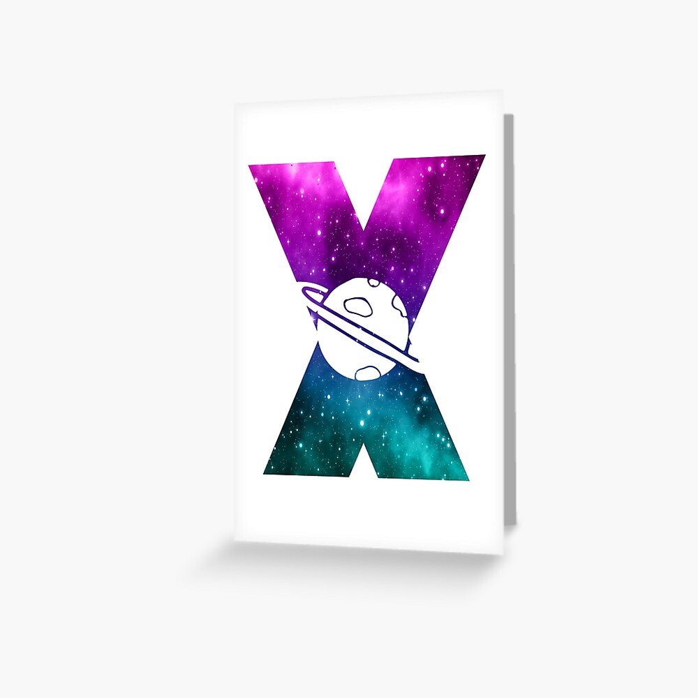 "Letter X with Uranus - Space Galaxy Universe Alphabet" Greeting Card ...