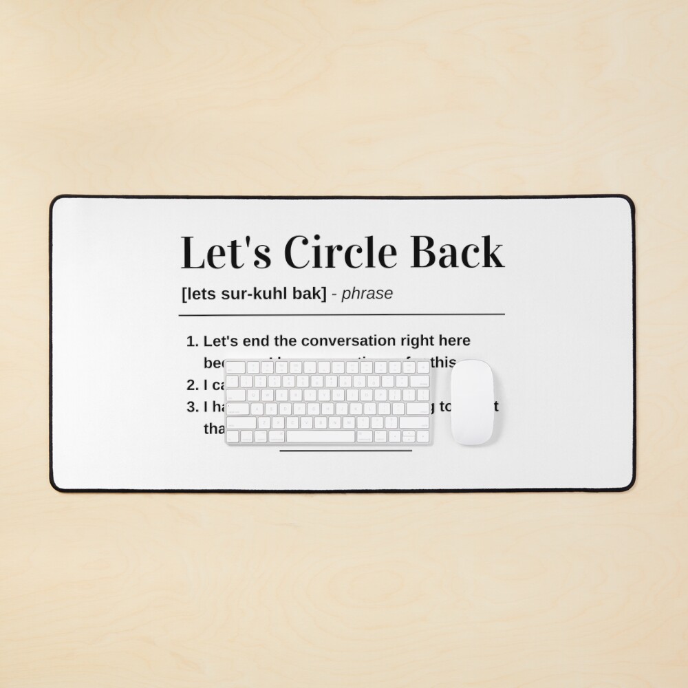 "Let's Circle Back Funny Definition - Office Speak Definition, Let's ...