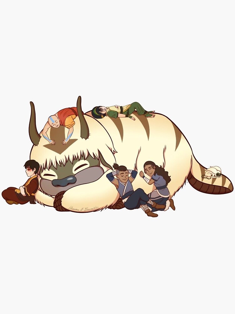 "Team Avatar On Appa" Sticker for Sale by Jackob7 | Redbubble