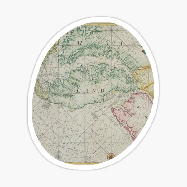 "Mary Land Chart" Sticker for Sale by CaptJohnny | Redbubble