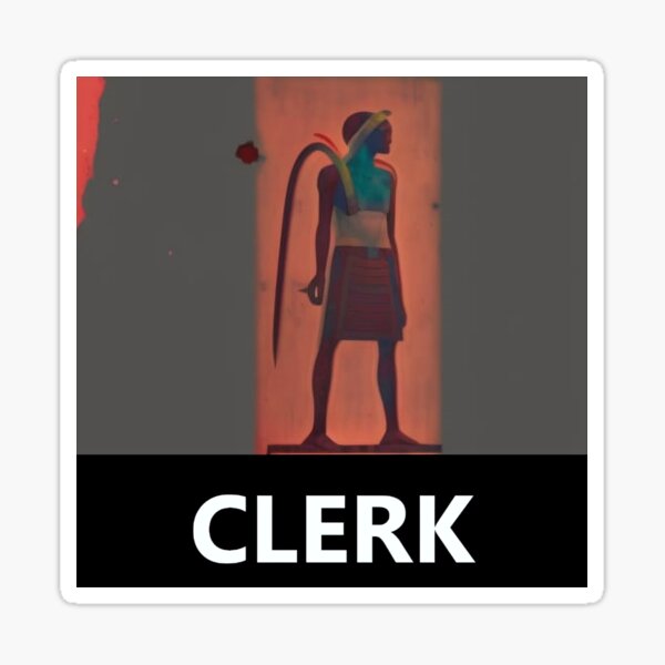 "Clerk" Sticker for Sale by Canadamarsworks | Redbubble