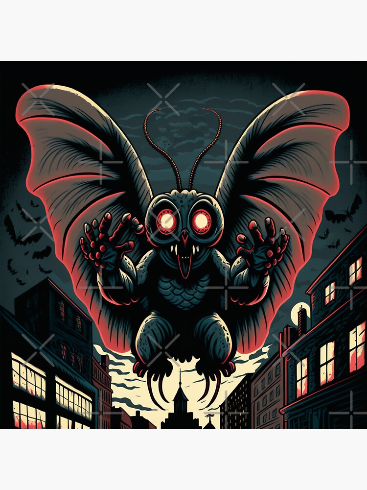 "Mothman, Terror of the Night" Sticker for Sale by DockingBay36 | Redbubble