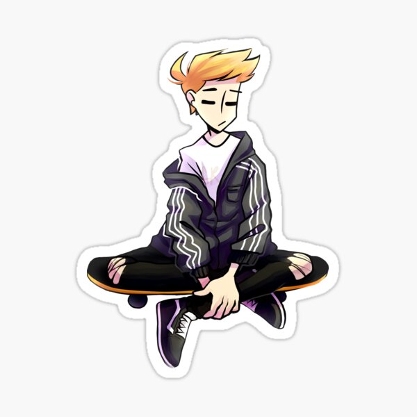 "Skater cartoon guy" Sticker for Sale by TehoT | Redbubble