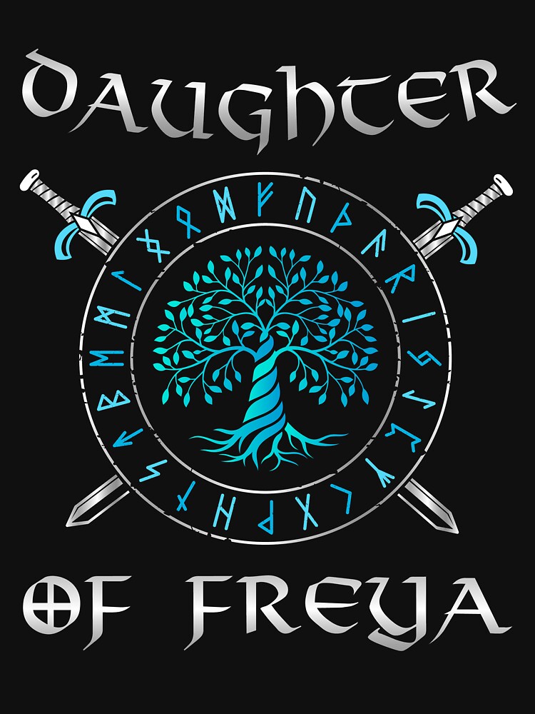 "Daughter Of Freya Lagertha Shield-Maiden Runes" T-shirt for Sale by ...