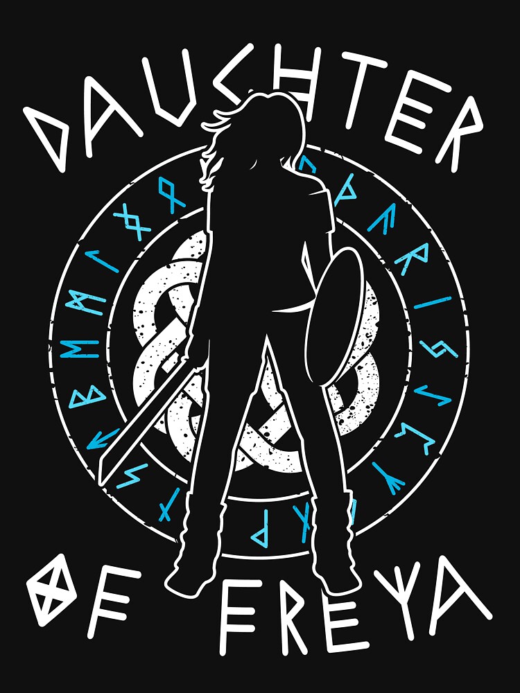 "Daughter Of Freya Lagertha Shield-Maiden Runes" T-shirt for Sale by ...