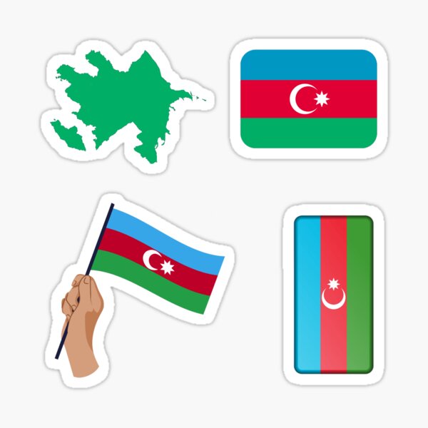 "Azerbaijan flags and map pack" Sticker for Sale by CinderPress | Redbubble