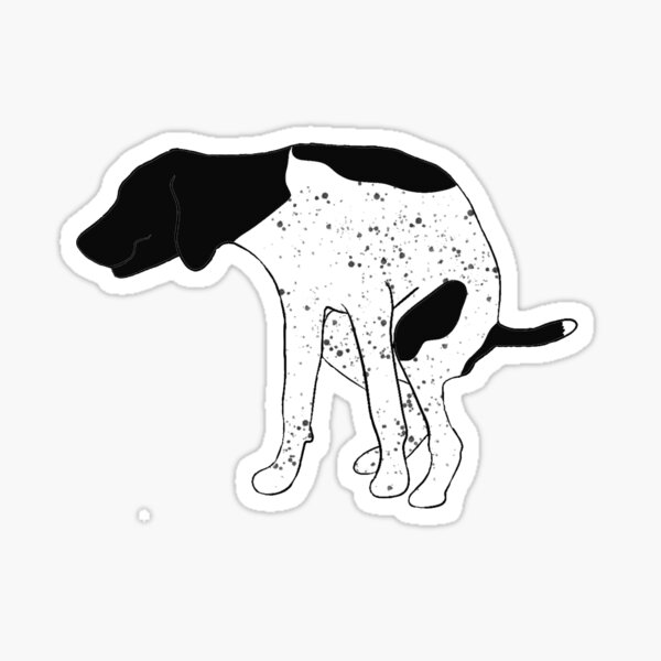 "Pooping Black Roan German Shorthair Pointer" Sticker for Sale by ...