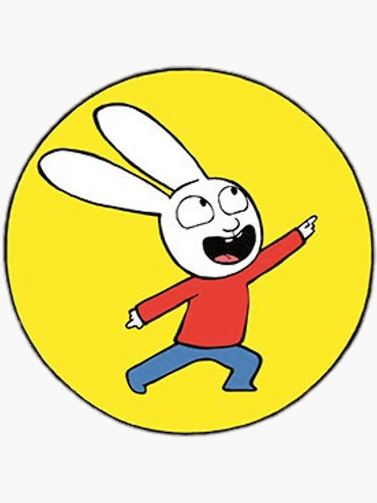 "Simon Rabbit cartoon 2023" Sticker for Sale by bakeNo | Redbubble