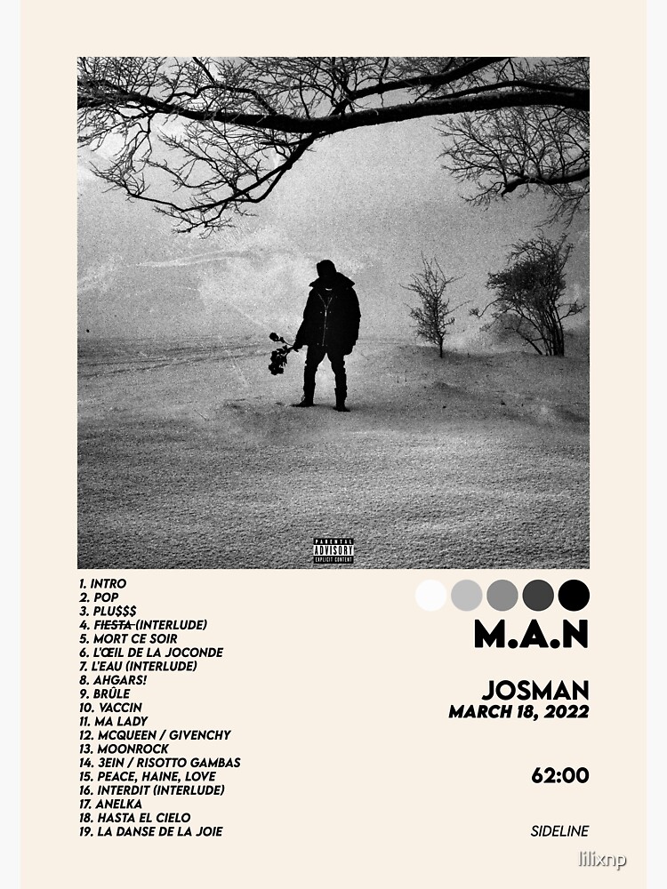 "M.A.N | Rap Fr album cover | Josman" Sticker for Sale by lilixnp | Redbubble