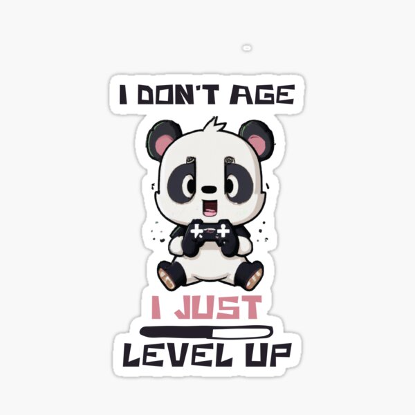 "cute cartoon panda playing video games" Sticker for Sale by chaimato ...
