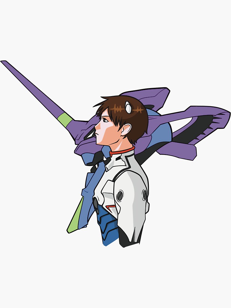 "Shinji and Unit 01" Sticker for Sale by HusbandoCafe | Redbubble