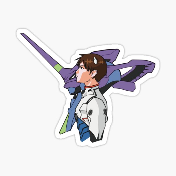 "Shinji and Unit 01" Sticker for Sale by HusbandoCafe | Redbubble