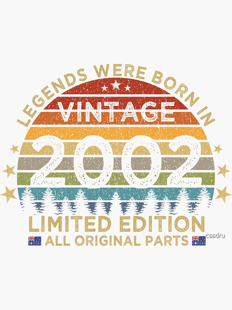 "Australian Birthday Legends Were Born In 2002 Vintage" Sticker for ...
