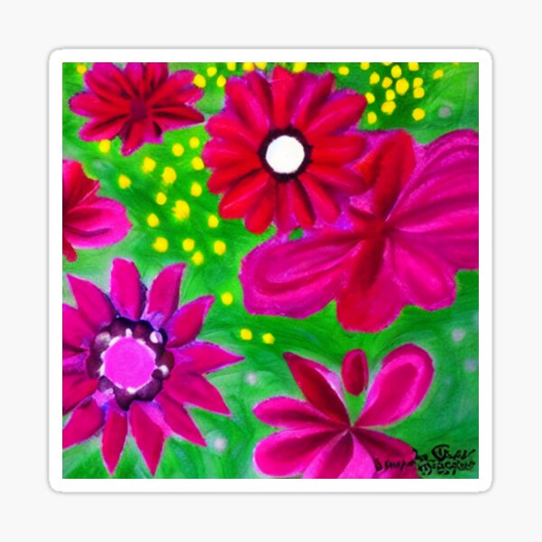 "Floral Fusion" Sticker for Sale by CyberSketches | Redbubble